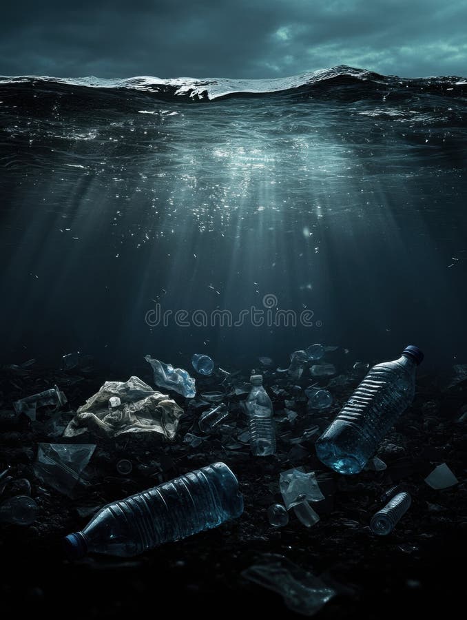 Plastic Pollution Covers Ocean Surface with Waste, Highlighting ...