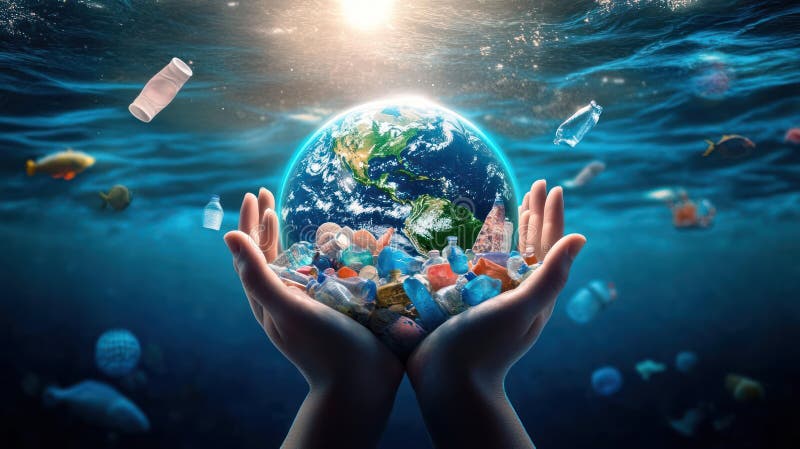 Plastic Pollution: Earth in Hands with Ocean Trash - NASA Elements ...