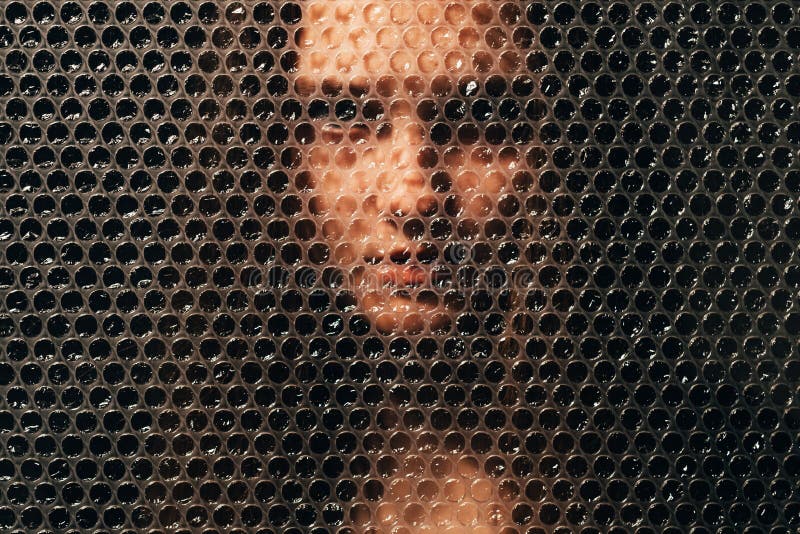 Plastic Pollution Ecology Problem Textured Face Stock Image - Image of ...