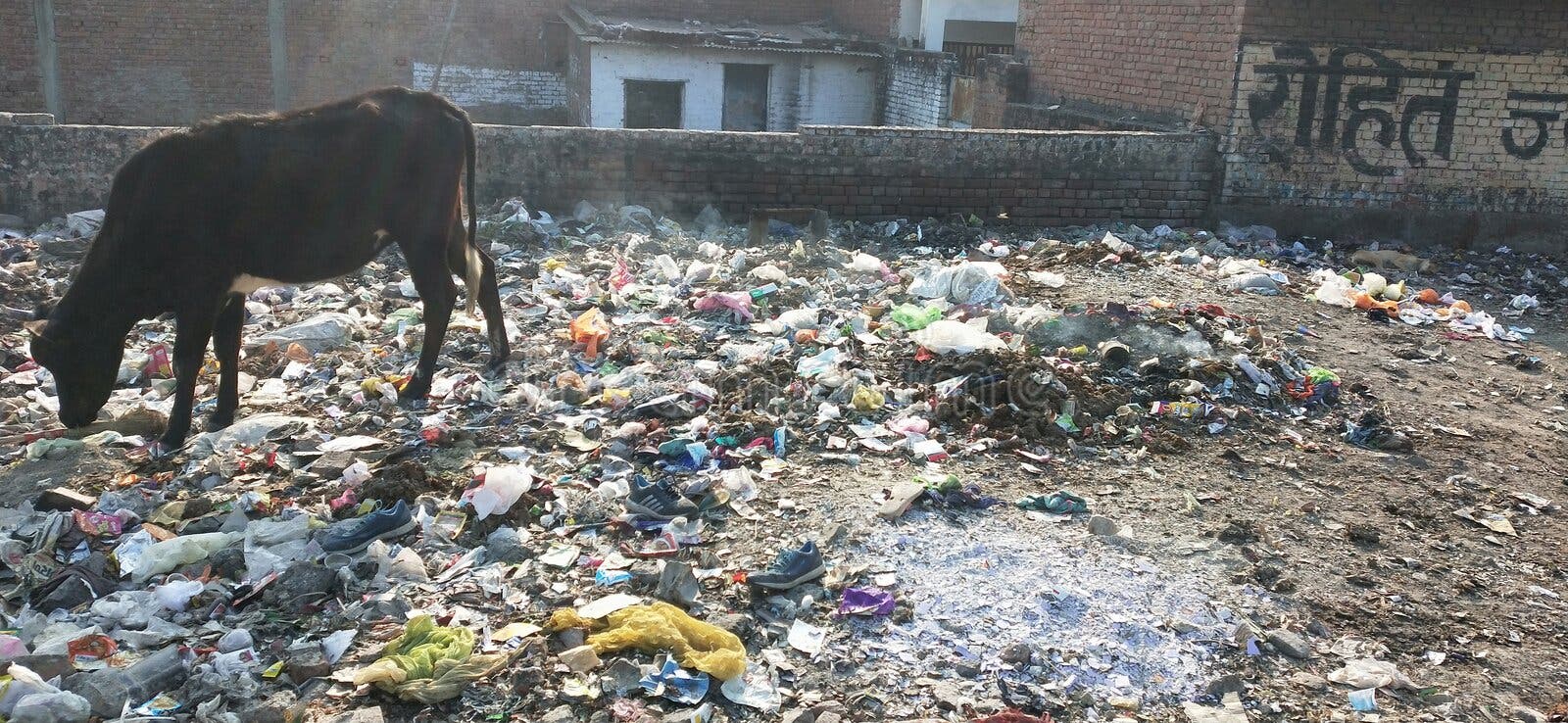 Plastic Pollution in India, the Plastic Spread All Around. Stock Image ...