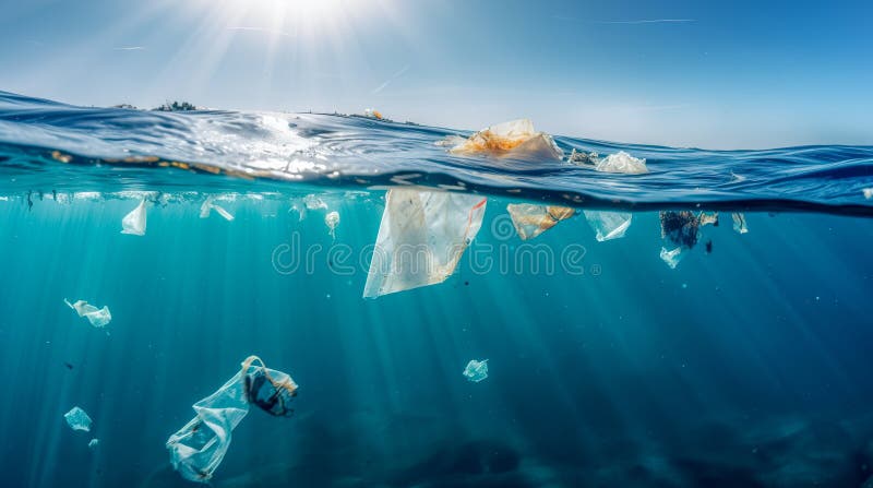 Plastic Pollution in Ocean. Problem Plastic Bottles and Microplastics ...