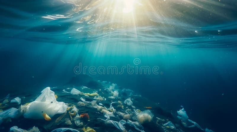 Plastic Pollution in Ocean. Problem Plastic Bottles and Microplastics ...
