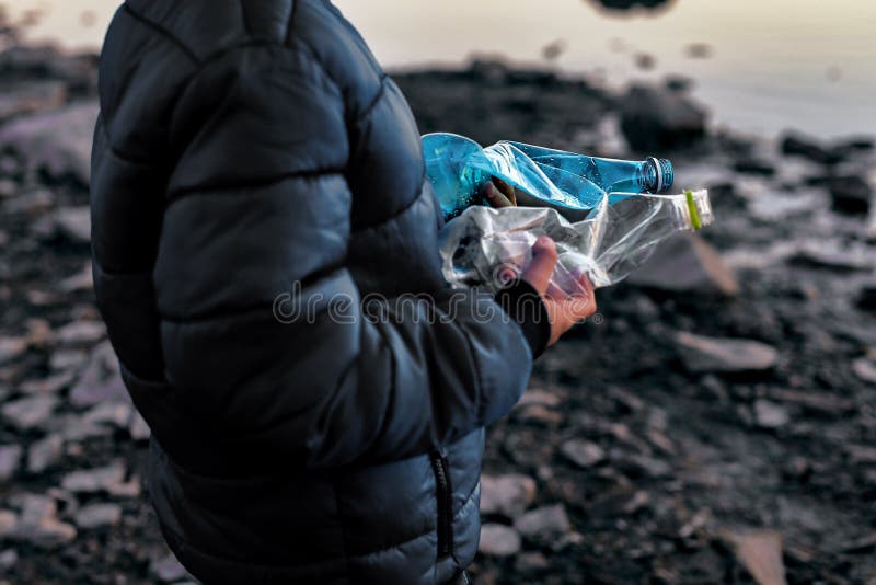 Plastic Pollution of the Ocean. Selective Focus of a Volunteer ...