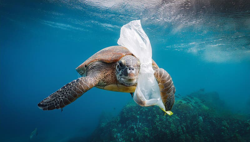 Plastic Pollution in Ocean - Turtle Eat Plastic Bag - Environmental ...
