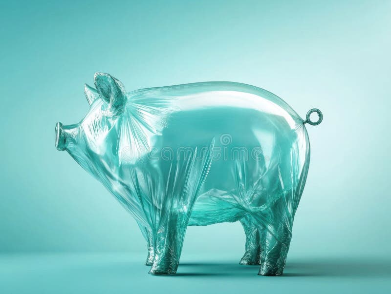 Plastic Pollution Pig, Plastic Pollution Theme Stock Illustration ...