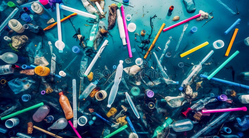 Plastic Pollution in Ocean. Problem Plastic Bottles and Microplastics ...