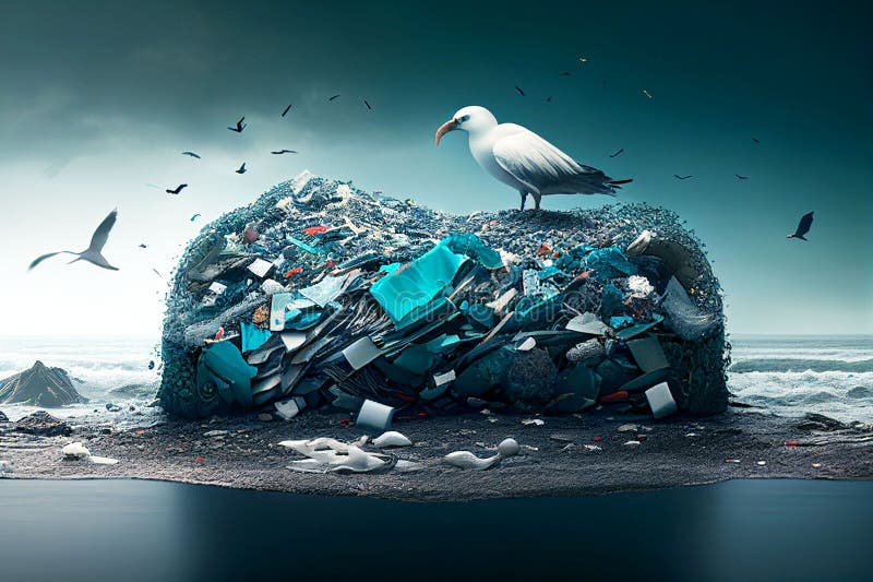 Plastic Pollution at Sea. Environmental Protection. Pollution at the Beach. Plastic Pollution on ...