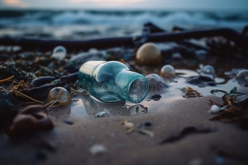 Plastic Pollution in Sea Water Environmental Disaster Stock ...