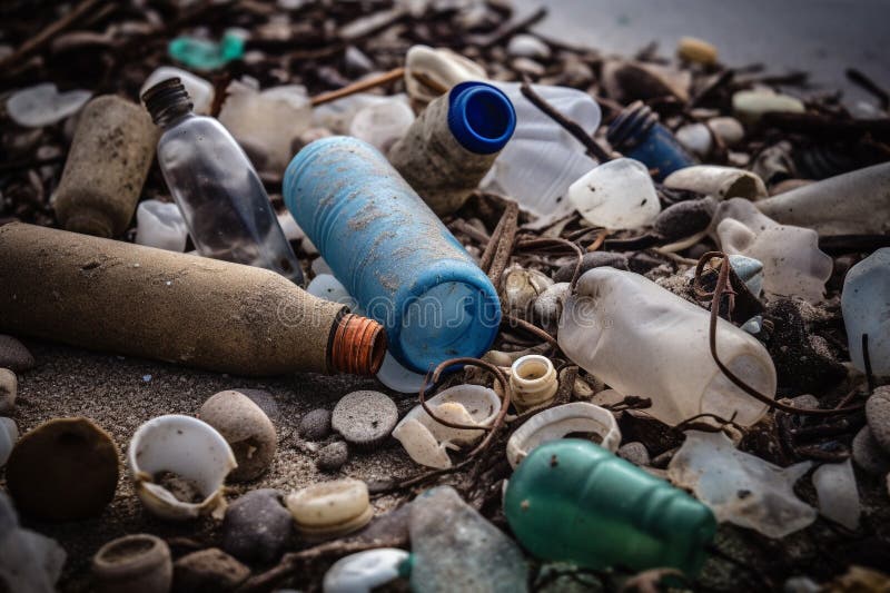 Impact of Plastic Pollution on the Oceans, Featuring Plastic Bags Floating in the Water and ...