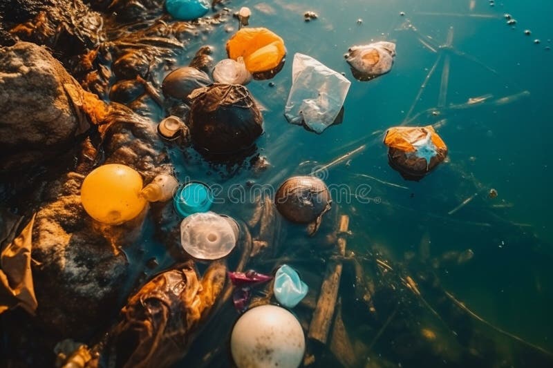 Plastic Pollution in Sea Water Environmental Disaster Stock ...