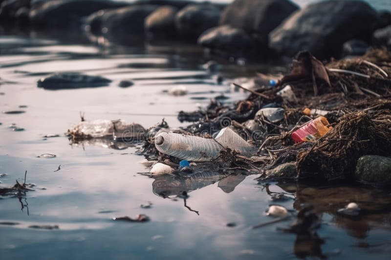 Plastic Pollution in Sea Water Environmental Disaster Stock ...