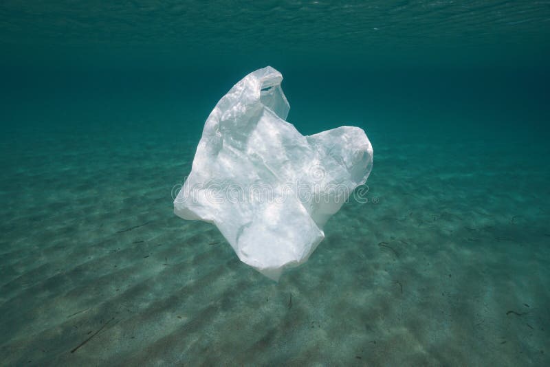 Plastic Pollution Underwater Ocean Stock Image - Image of environmental ...