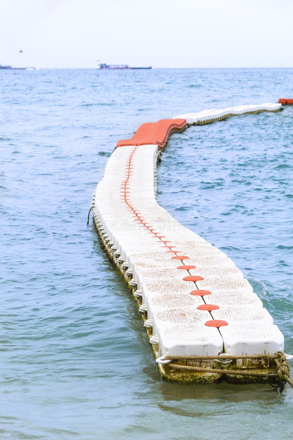 Plastic Pontoon for Foating Walk Way in the Sea. Stock Photo - Image of ...