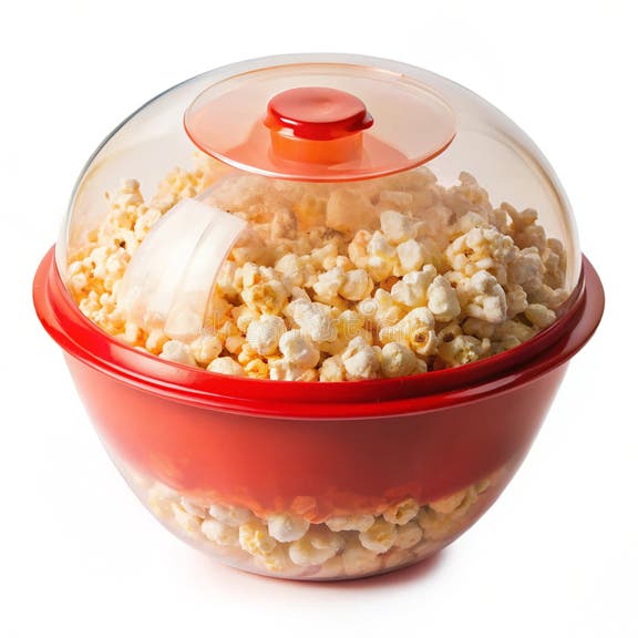 Plastic Popcorn Bowl with an Integrated Lid Stock Illustration ...
