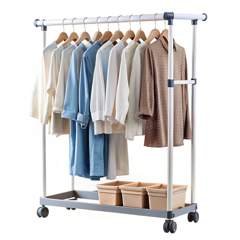 Plastic Portable Garment Rack for Organizing Clothes Stock Illustration ...