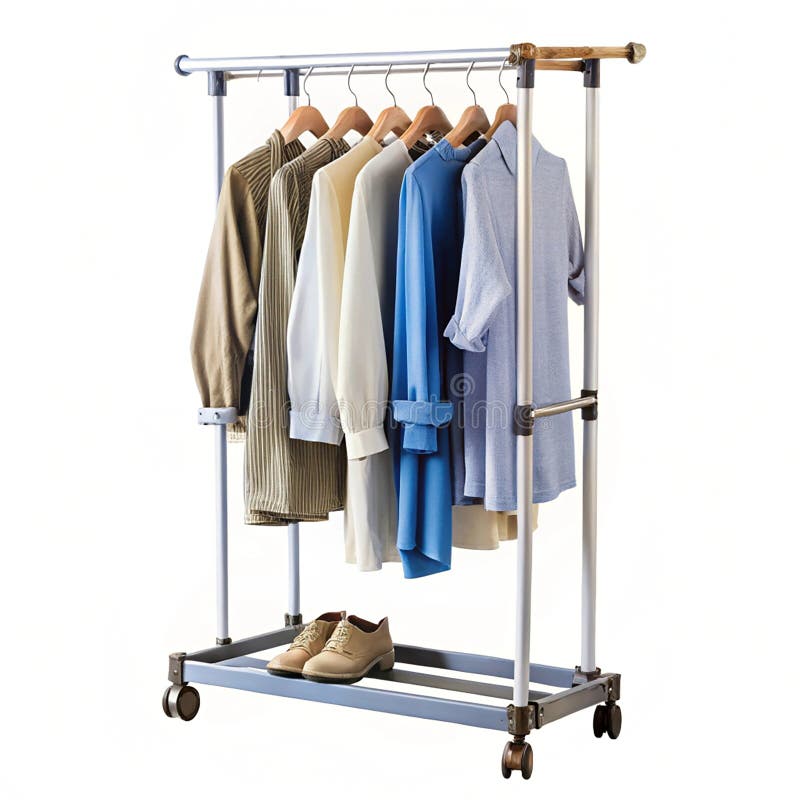 Plastic Portable Garment Rack for Organizing Clothes Stock Illustration ...
