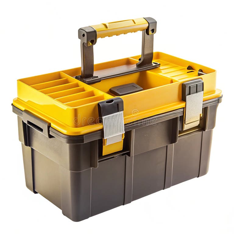 Plastic Portable Toolbox with Removable Trays Stock Illustration ...