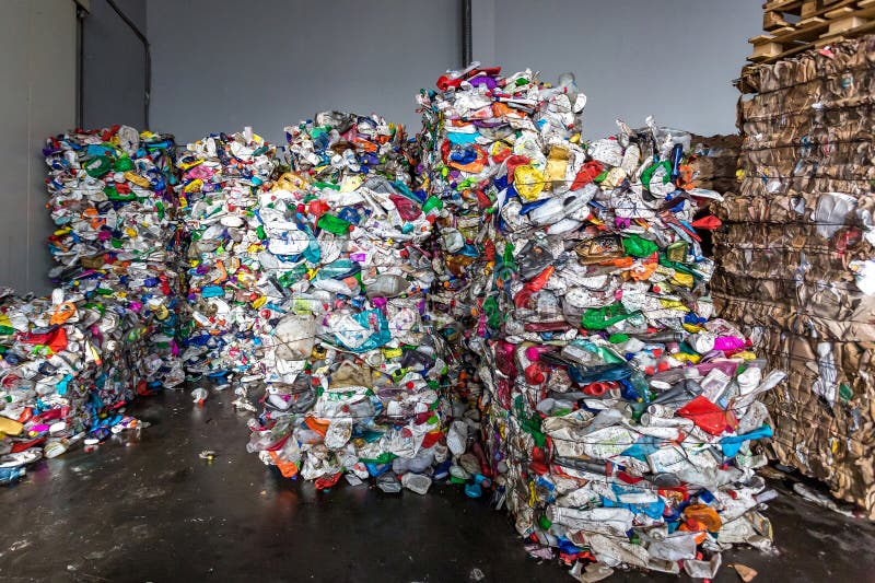 Plastic Pressed Bales at the Modern Waste Hazardous Processing Plant ...
