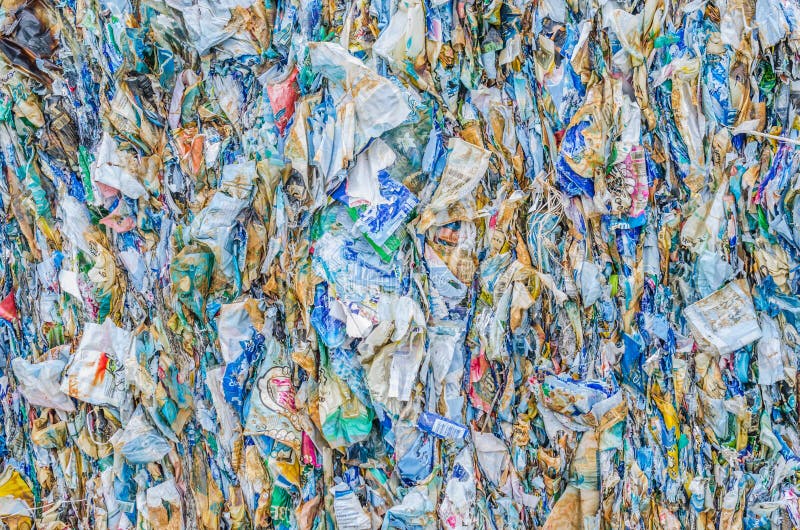 Plastic Pressed and Packed for Recycling Stock Image - Image of garbage ...