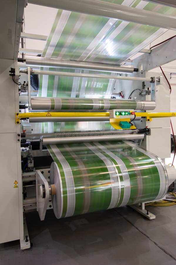 Plastic Printed Film Being Processed Stock Photo - Image of printed ...