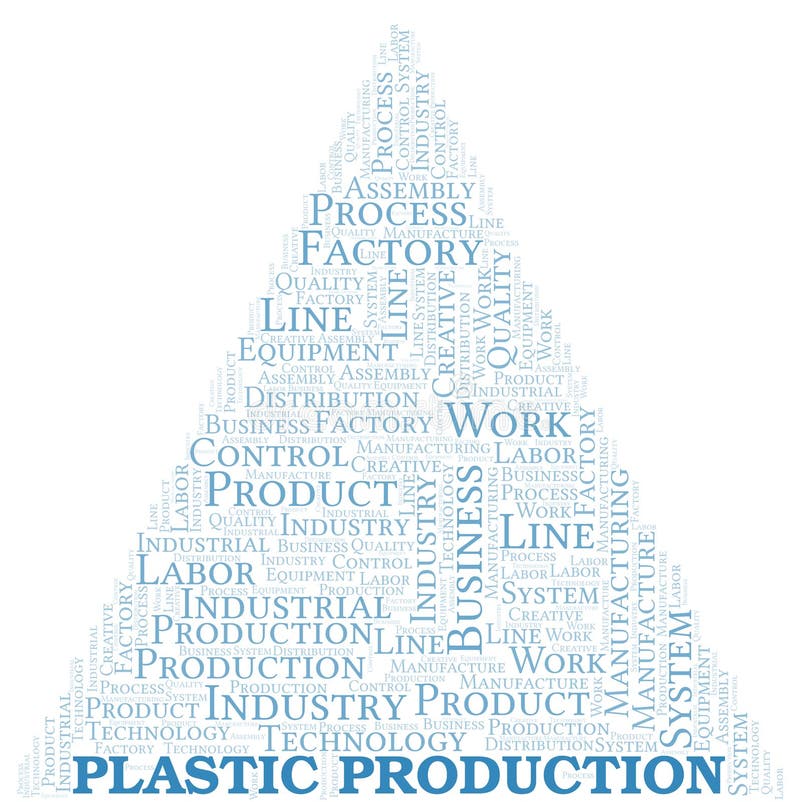 Plastic Production Word Cloud Create with Text only. Stock Illustration ...