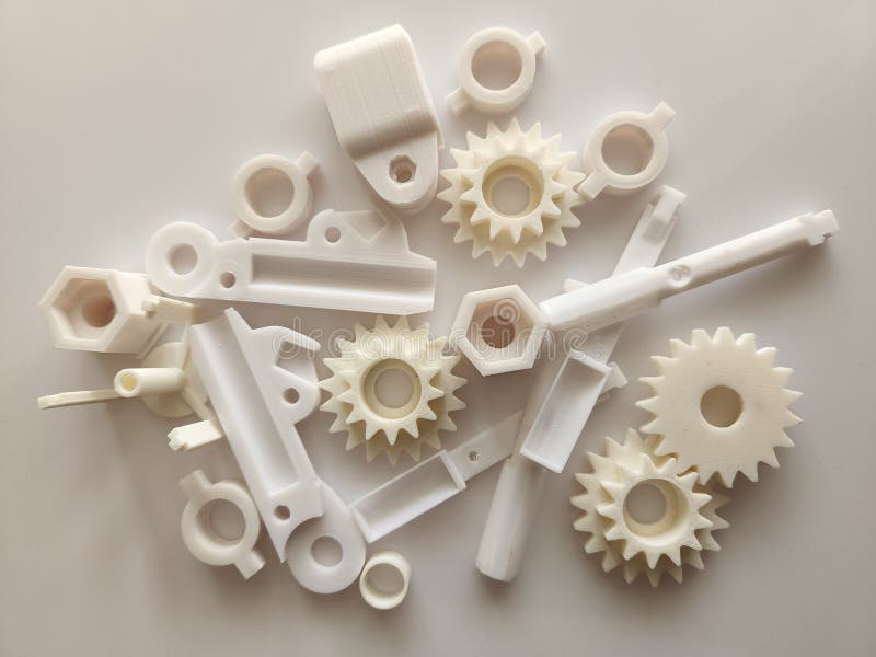 Plastic Products. Plastic Parts Printed on a Printer Stock Image ...