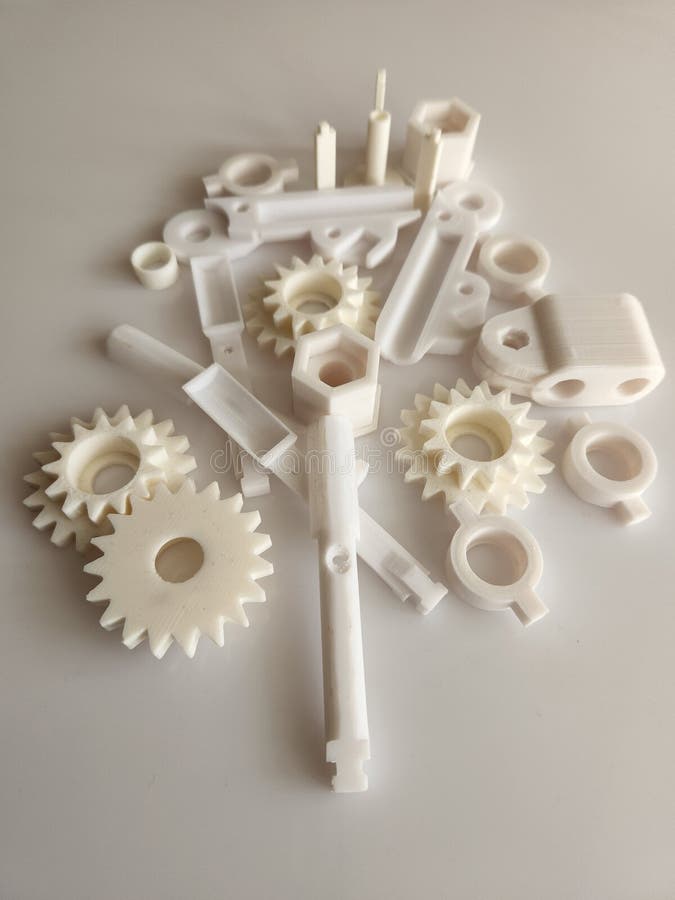 Plastic Products. Plastic Parts Printed on a Printer Stock Image ...