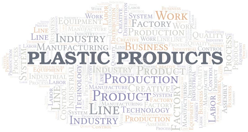 Plastic Products Word Cloud Create with Text only. Stock Illustration ...