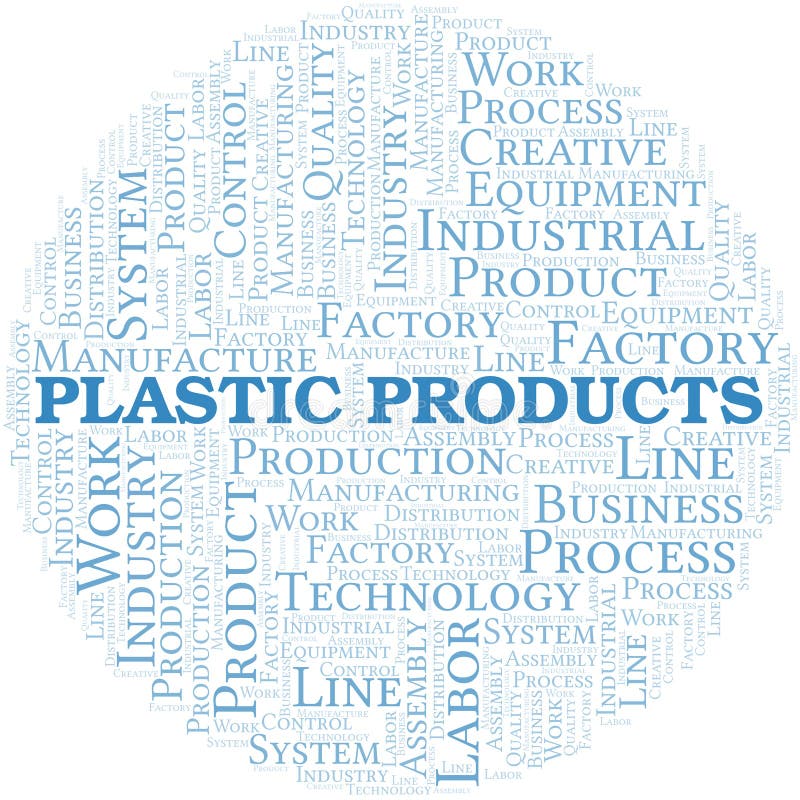 Plastic Products Word Cloud Create with Text only. Stock Illustration ...