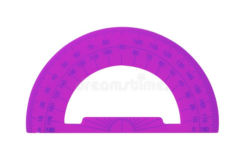 Plastic Protractor Isolated on White Stock Image - Image of curve ...