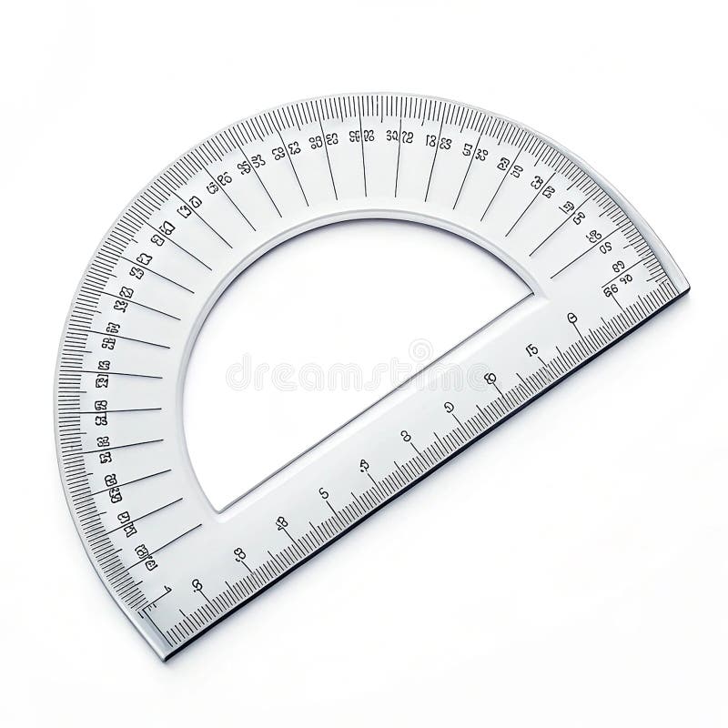 Plastic Protractor on White Background Stock Illustration ...