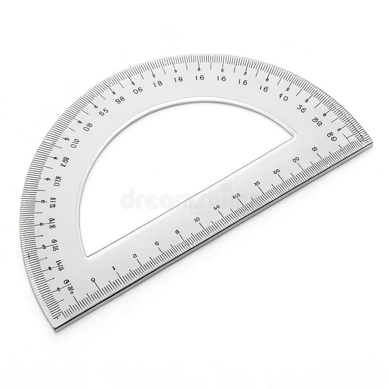 Plastic Protractor on White Background Stock Illustration ...