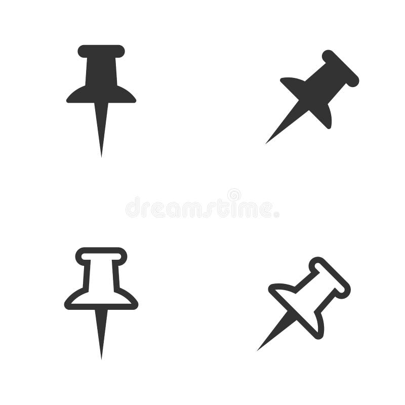 Plastic Pushpin, Board Tack Icon. Vector Illustration Stock Vector ...