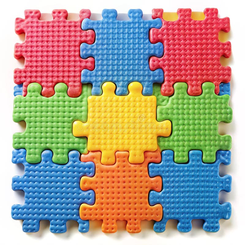 Plastic Puzzle Board with Interlocking Pieces Stock Illustration ...