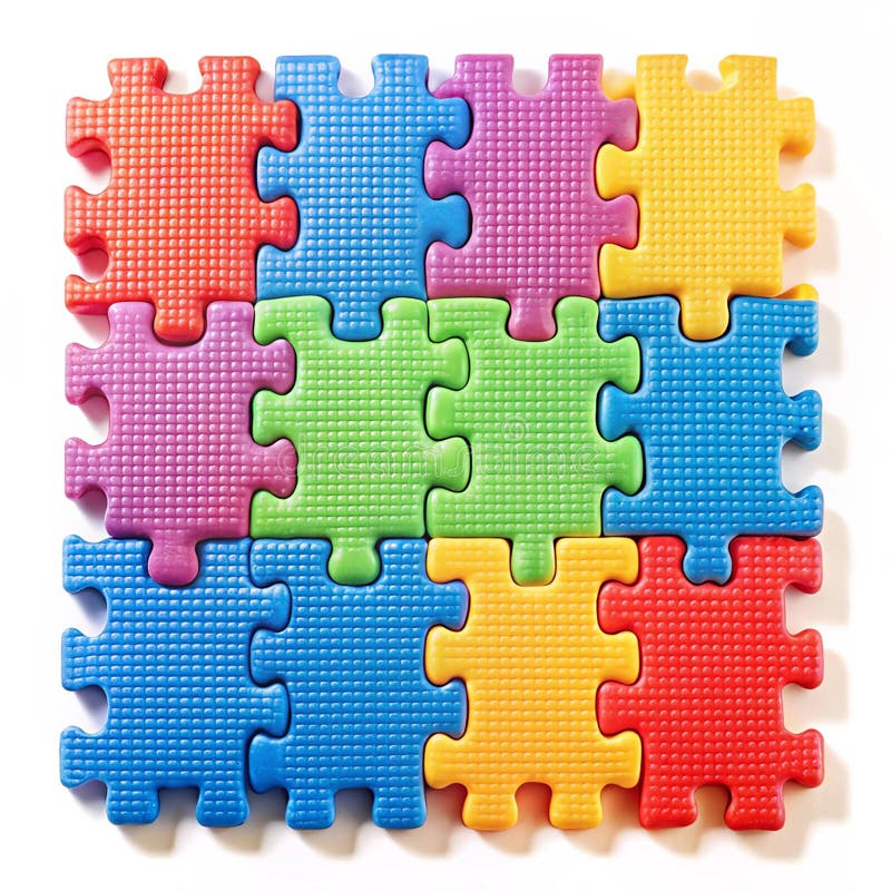 Plastic Puzzle Board with Interlocking Pieces Stock Illustration ...