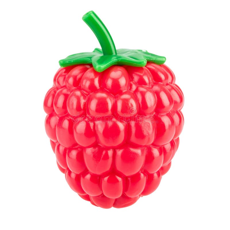 Plastic Raspberry Floating on Transparent Background with Clipping Path ...