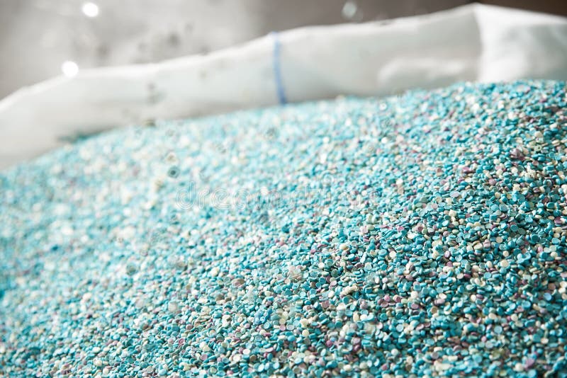 Plastic Raw Materials - Small Blue Parts for Production of Various ...