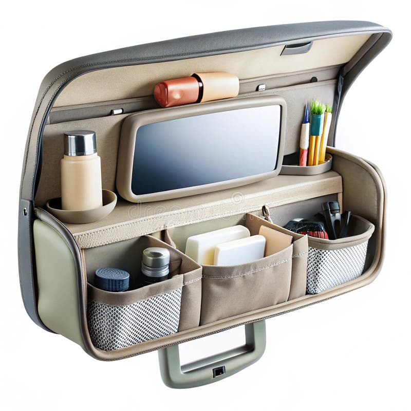 Plastic Rearview Mirror Organizer with Compartments Stock Illustration ...