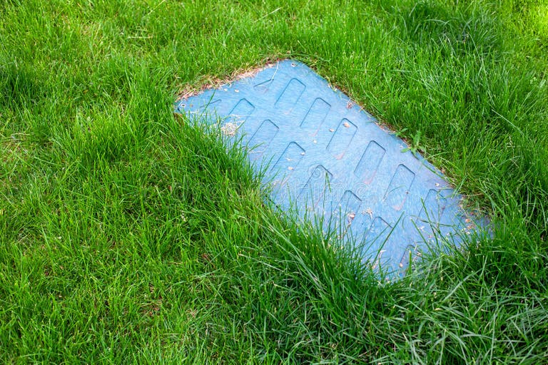 Plastic Rectangular Septic Tank Manhole Cover. Stock Image - Image of ...