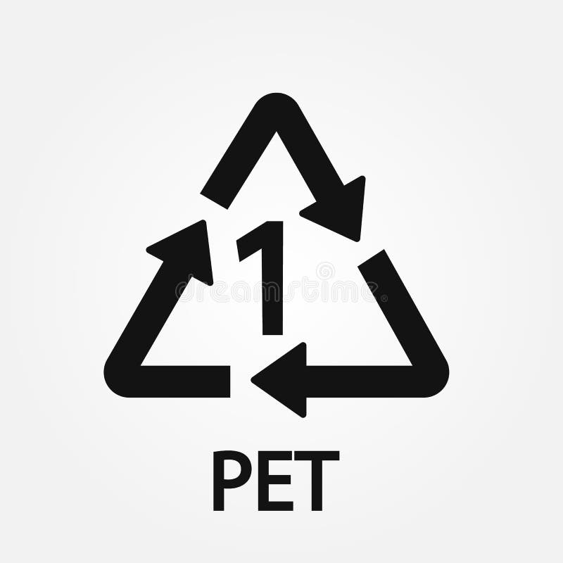 Plastic Recycle Symbol PET 1. Vector Recycling Code. Stock Vector ...