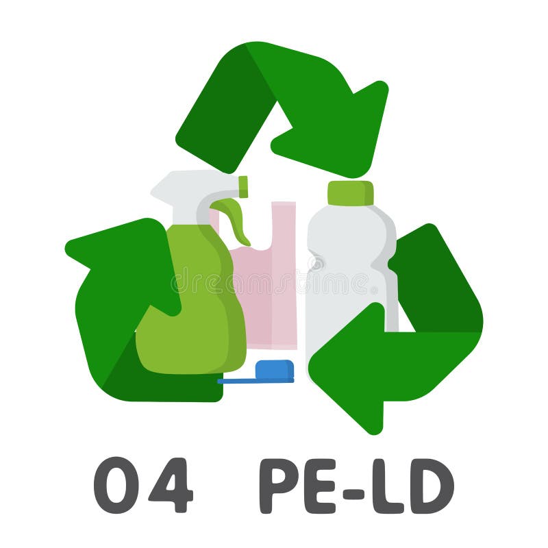 Plastic Recycle Symbol Vector Illustration Design. PE-LD LDPE Stock ...