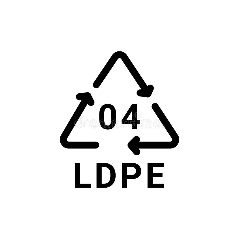 Plastic Recycling Code LDPE 04 Line Icon. Consumption Code Stock Vector ...