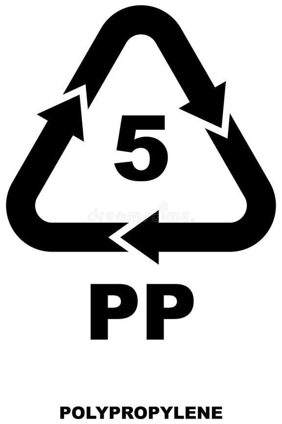 Plastic Recycling Code: Number 5 Recycling Symbol, Polypropylene (PP ...