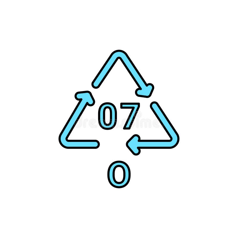 Plastic Recycling Code O 07 Line Icon. Consumption Code Stock Vector ...