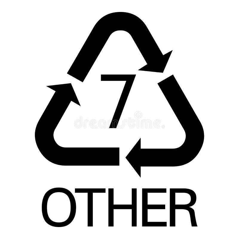 Plastic Recycling Code Other 7 Symbol Stock Illustration - Illustration ...