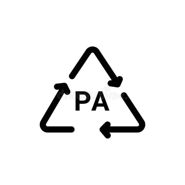 Plastic Recycling Code PA Line Icon. Consumption Code Resin, Polyamide ...