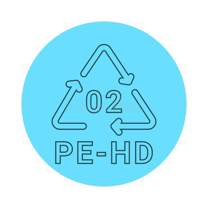 Plastic Recycling Code PE-HD 02 Line Icon. Consumption Code Stock ...