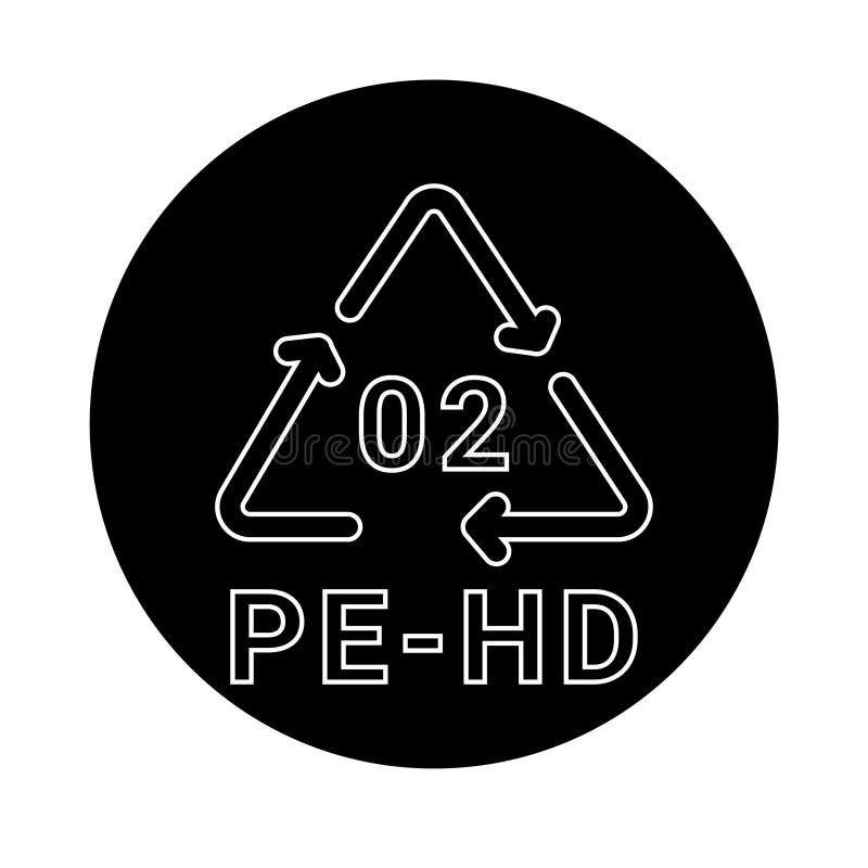 Plastic Recycling Code PE-HD 02 Line Icon. Consumption Code Stock ...