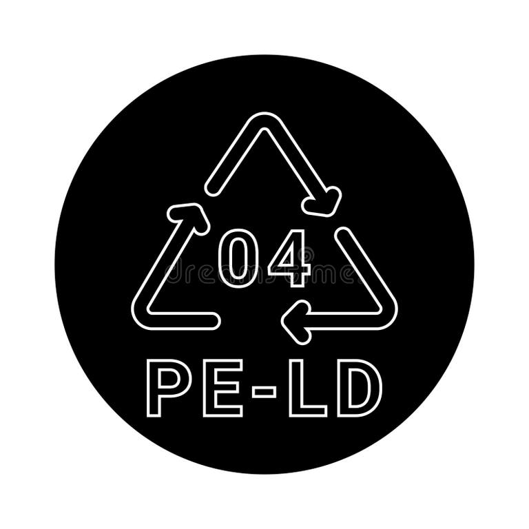 Plastic Recycling Code PE-LD 04 Line Icon. Consumption Code Stock ...