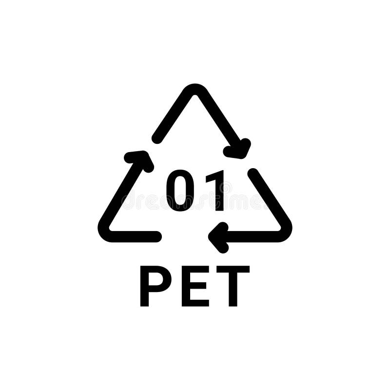Plastic Recycling Code PET 01 Line Icon. Consumption Code Polyethylene ...